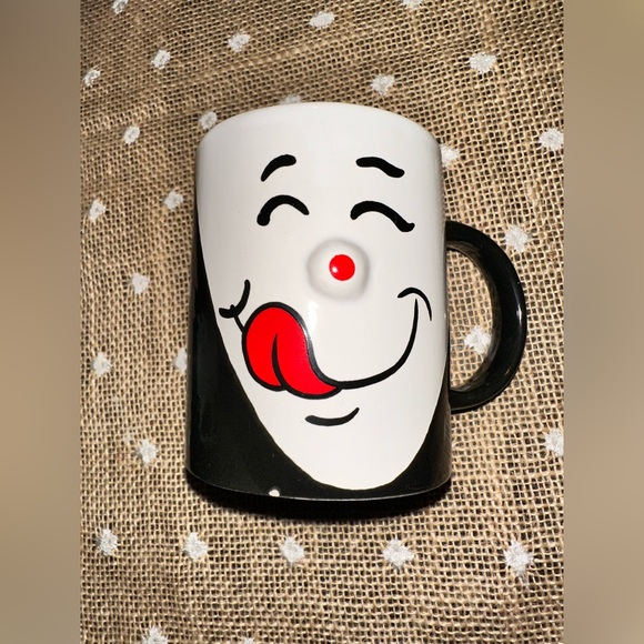 Dining | Vintage Black White Funny Face 3d Nose Mug | Poshmark